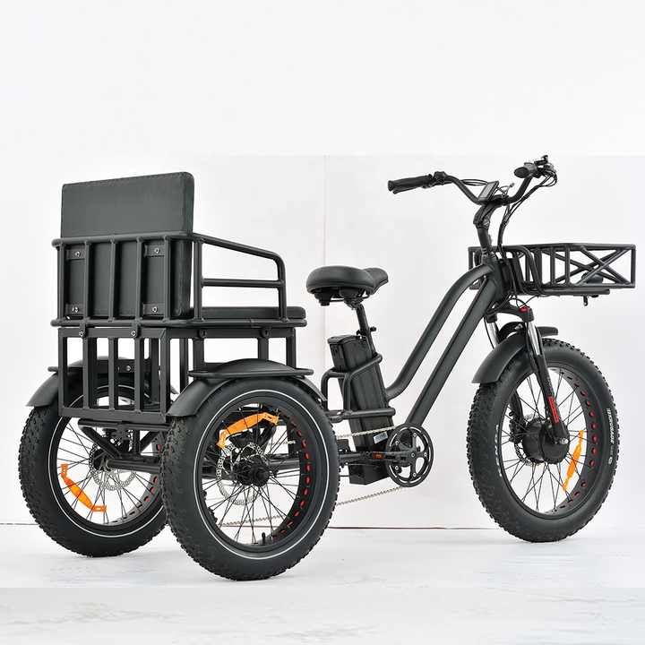 T14 Electric Cargo Bike - 2 Person, 3 Wheel Tricycle