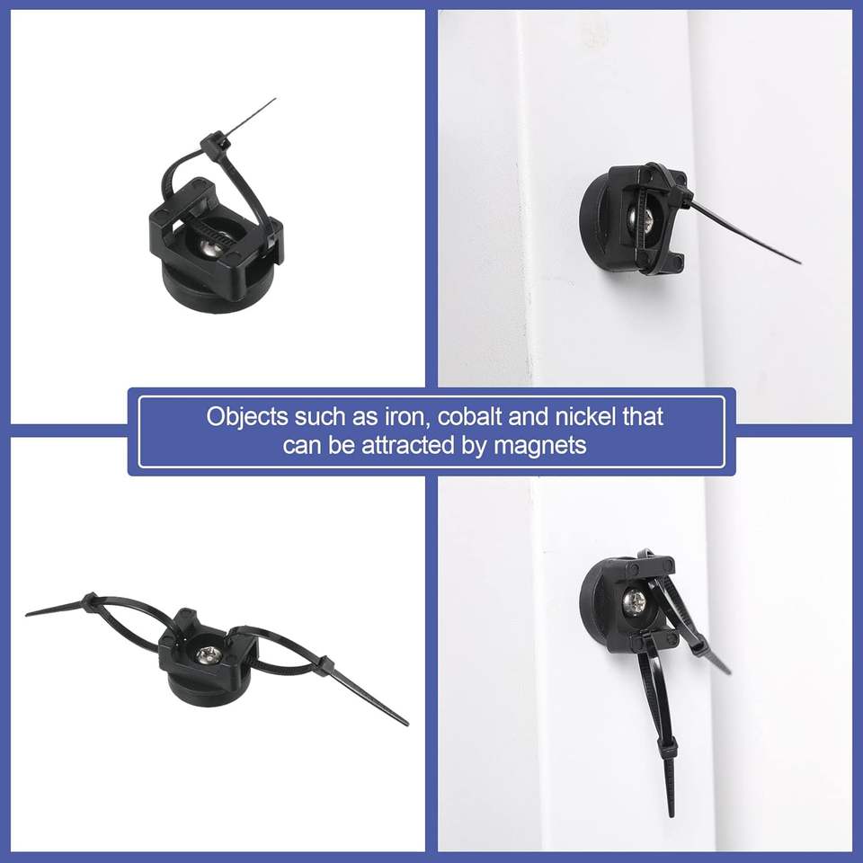 Permanent Magnetic Zip Tie Mount Multipurpose Cable Holder with Rubber ...