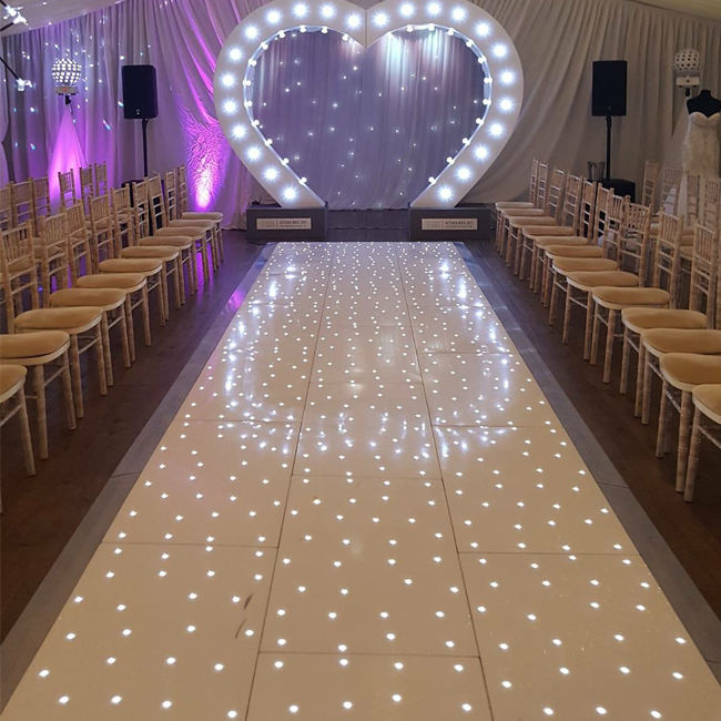 Acrylic Wedding White Starlight Dance Floor and Black LED Twinkle Dance ...