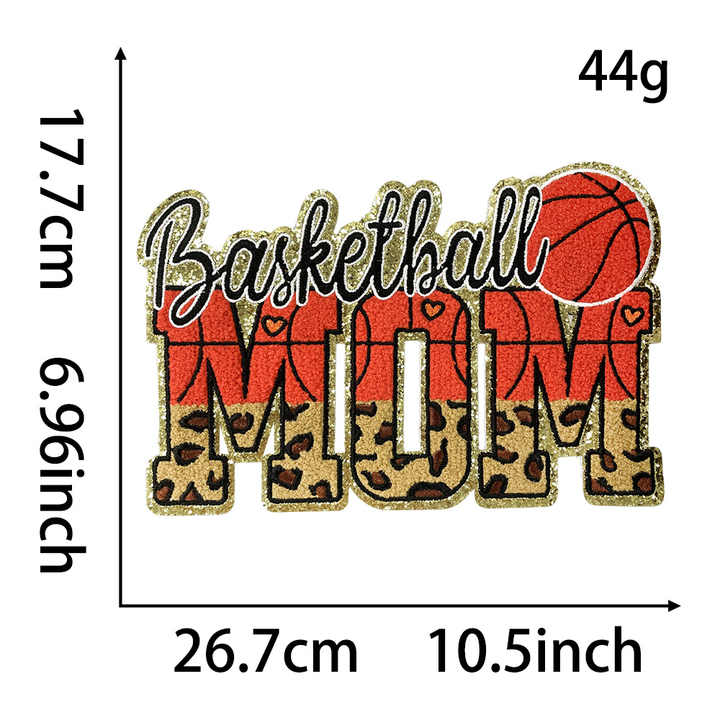 Wholesale Big MOM Chenille Patches Iron on Soccer Volleyball Basketball Softball Baseball MOM ...