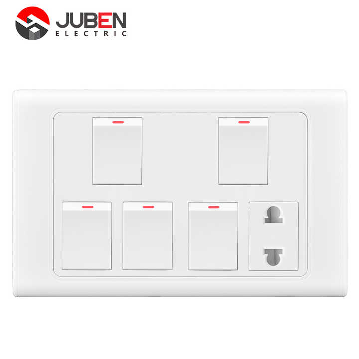 Nepal Bangladesh Pakistan 5 GANG 1 SOCKET Power Switch