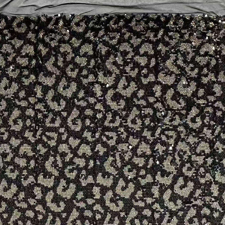 Latest Trendy Geometric Pattern Black and Gold Sequins Embroider Lace ...