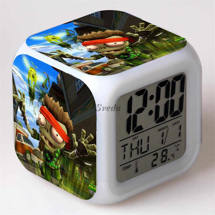 Reloj Digital de mesa Plants vs Zombies, con cambio de colores ...