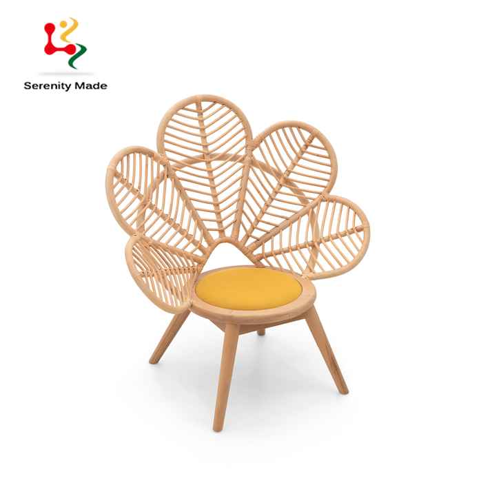 Serenity Made Flower Back Rattan Chair - Durable & Stylish