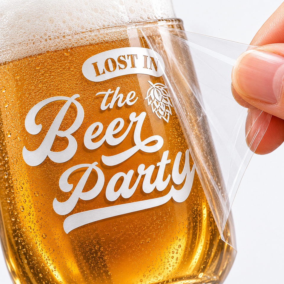 Personalized Customized 3D Logo Beer Beverage Cup Transfer Stickers UV ...