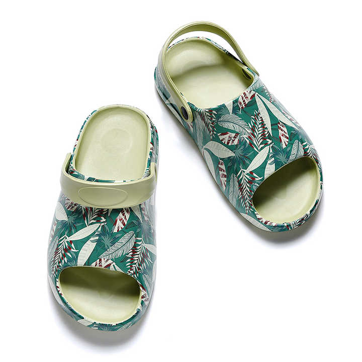 New logo famous styles brand design palm tree leaf printing sandals ...