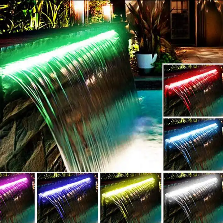 Swimming Pool Waterfall Wall Water Fountain Decoration Sheer Acrylic ...