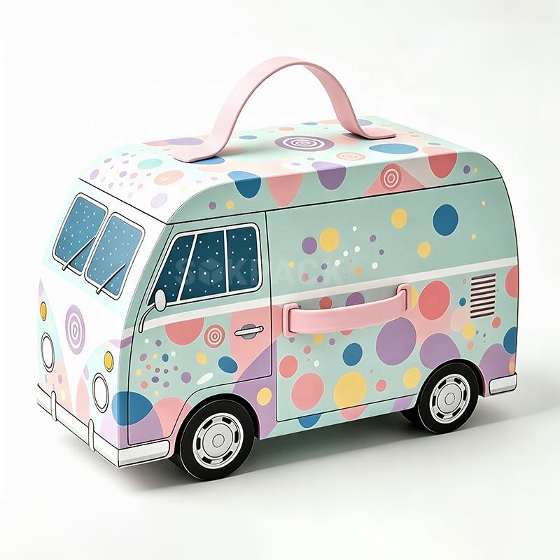 Custom Creative Bus Vehicle Shaped Candy Rigid Gift Box with Handle ...