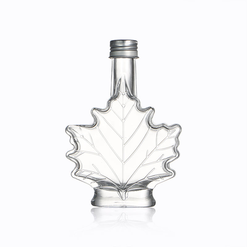 100ml High White Glass Maple Syrup Bottle with Mapleaf Design