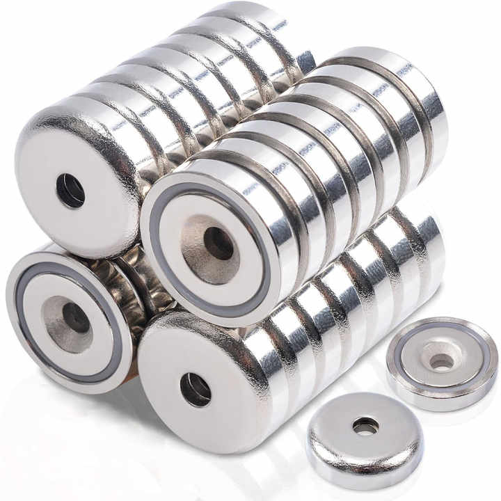 Super Strong Round Cup Neodymium Magnets Heavy Duty Ring Hole with ...