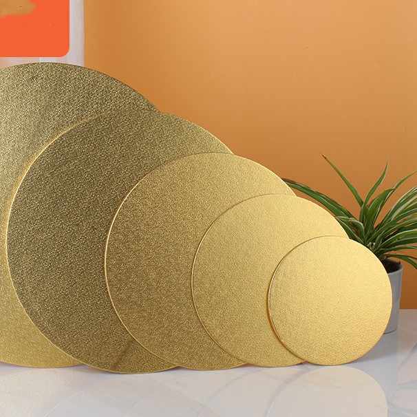 Cake Base 2mm Golden Round Paper Thickened Baking Pastry Mousse Tray ...