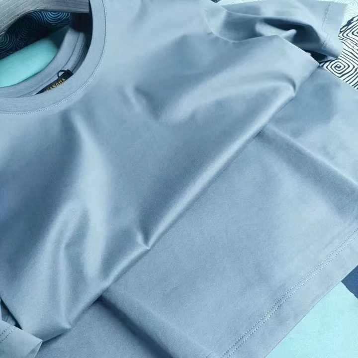 Luxury Round Neck Soft Shiny Blank Double Mercerized Cotton Mens T ...