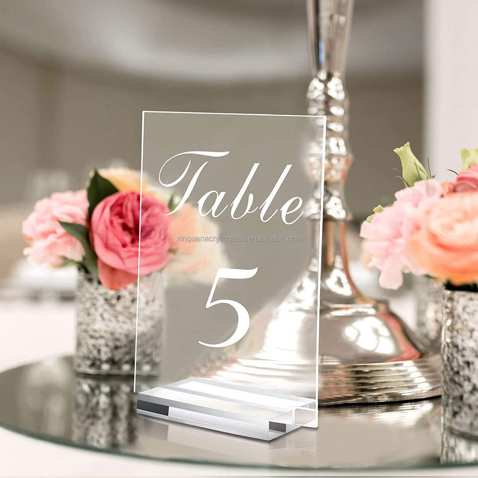 Acrylic Table Number Table Booth Menu Stand Sign Holder Custom Slot ...