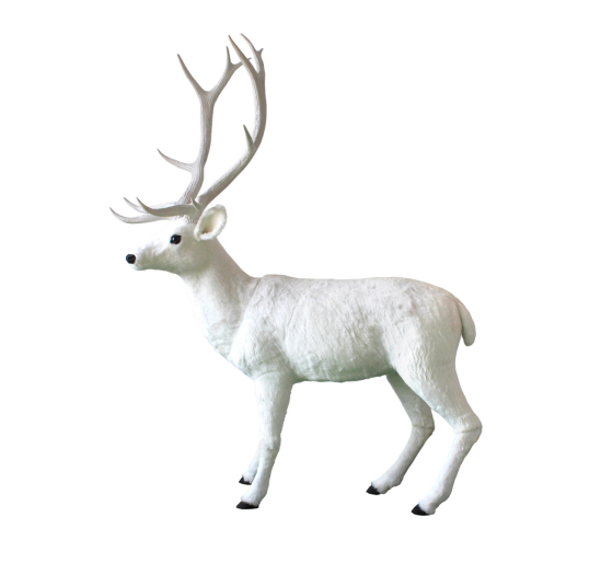 Life Size Animated Large White Reindeer Ornament Animatronic Deer ...