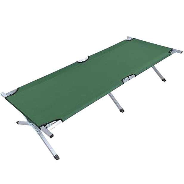 Classic Aluminum Camping Cot Easy Folding Basic Reclining Folding ...
