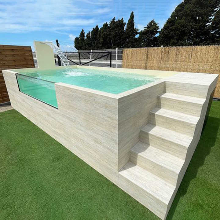 Custom Luxury Piscina Family WPC Wooden Outdoor Swim Spa Pool
