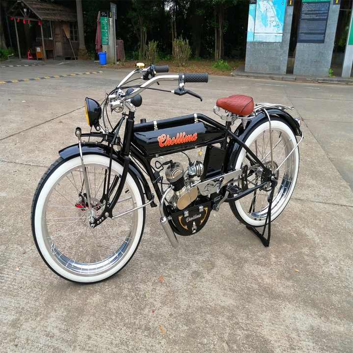 Gasoline Motorized Bicycle with Soft-tail Frame & Disc Brake
