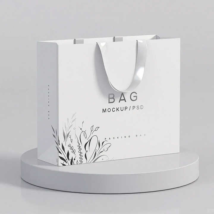 Custom Printed Logo Luxury White Retail Boutique Shopping Tote Art Gift ...
