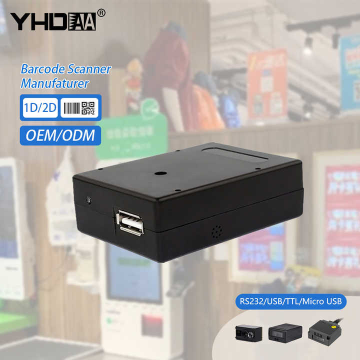 Fixed 2D CMOS Infrared Barcode Scanner Module USB/COM Interface Readable PDF417 QR Code for ...