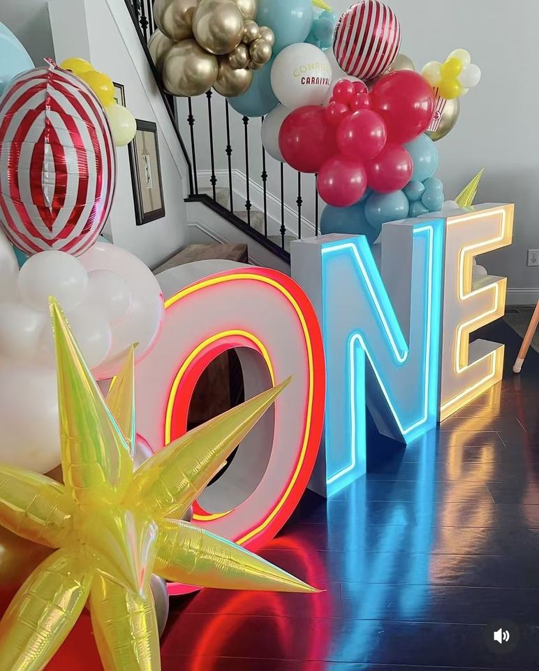3ft 4ft RGB Neon Marquee Frame Sign Metal Light up Letter Numbers for ...