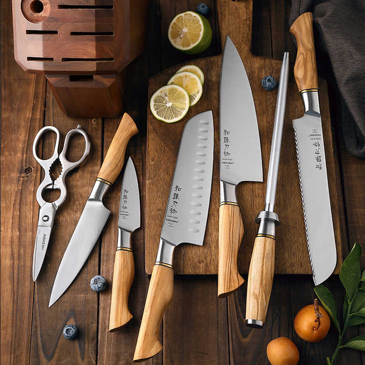 High Quality Sandvik 14C28N Steel Knives - 8 Pcs Set