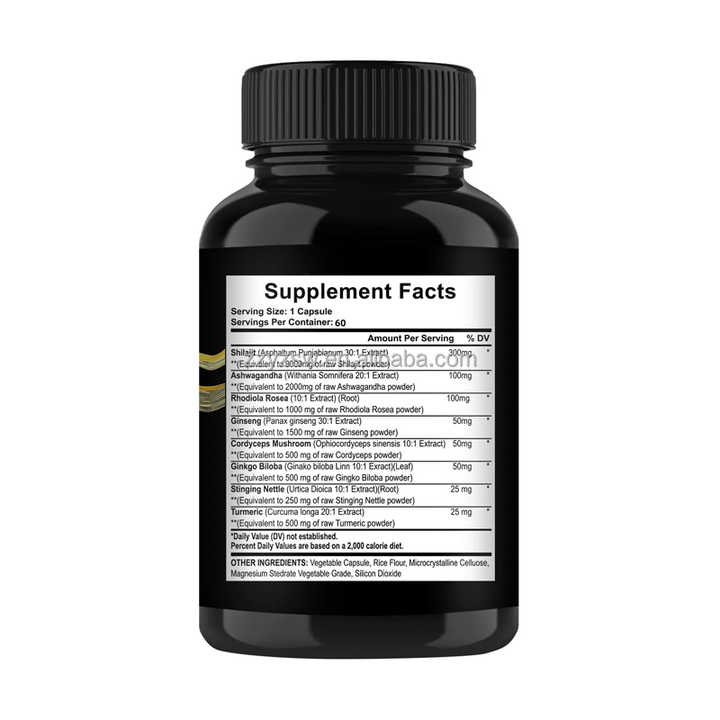 Shilajit Pure Himalayan Capsules Complex Sea Moss Ashwagandha Premium Shilajit Capsules for Men ...