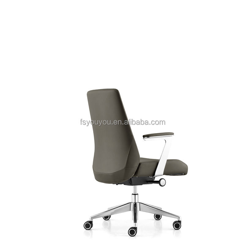 YOUYOU Modern Executive Office Chair Fixed Chromed Armrest Synthetic ...