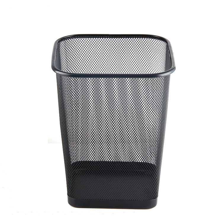 Sturdy Metal Mesh Office Waste Basket - Open Top Trash Can for Paper ...