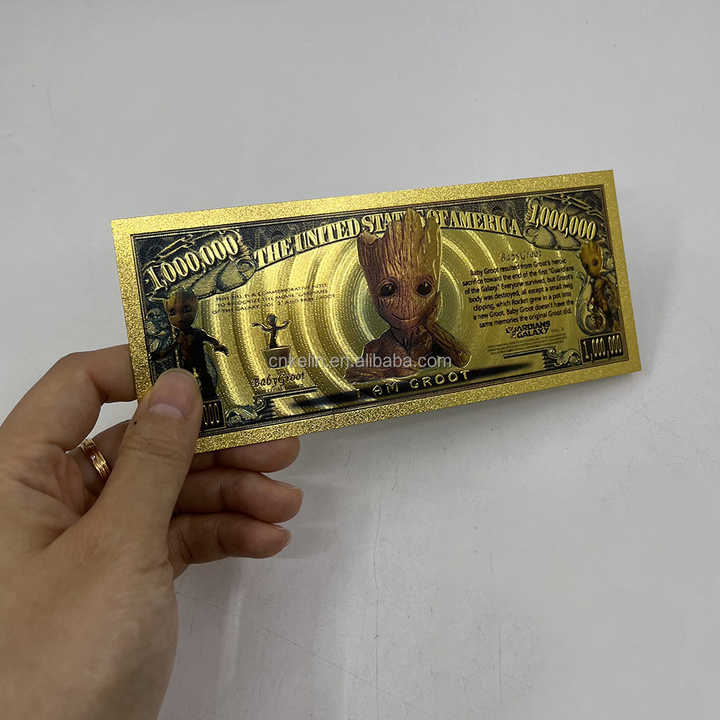 Custom Movie Characters Anime the Groot Plastic Card Gold Foil Plated ...