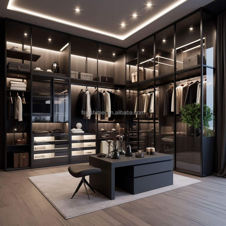 Modern Minimalist Luxury Modular Custom Metal Aluminum Walk in Closet ...