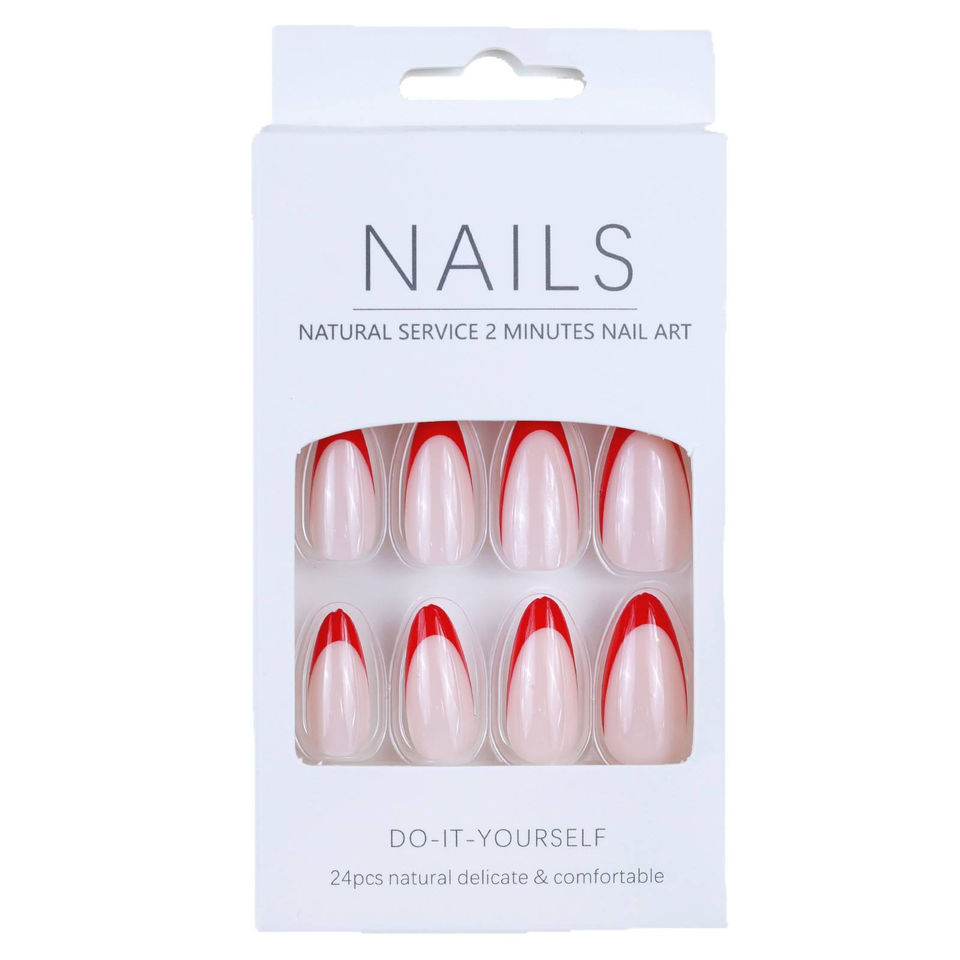 24PCS Short French Press-On Nails Reusable Custom Fake Nails Factory ...