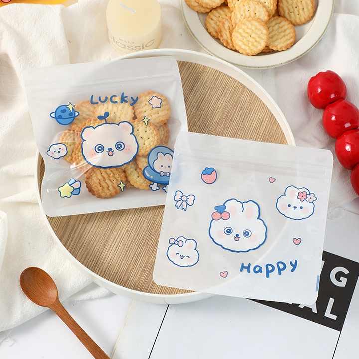 Morsun Cute Cartoon Zipper Bag Snack Zip Lock Bag Cookies Candy Snow ...