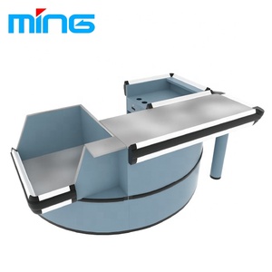 Cashier Counter with Conveyor Belt - Efficient Supermarket Design