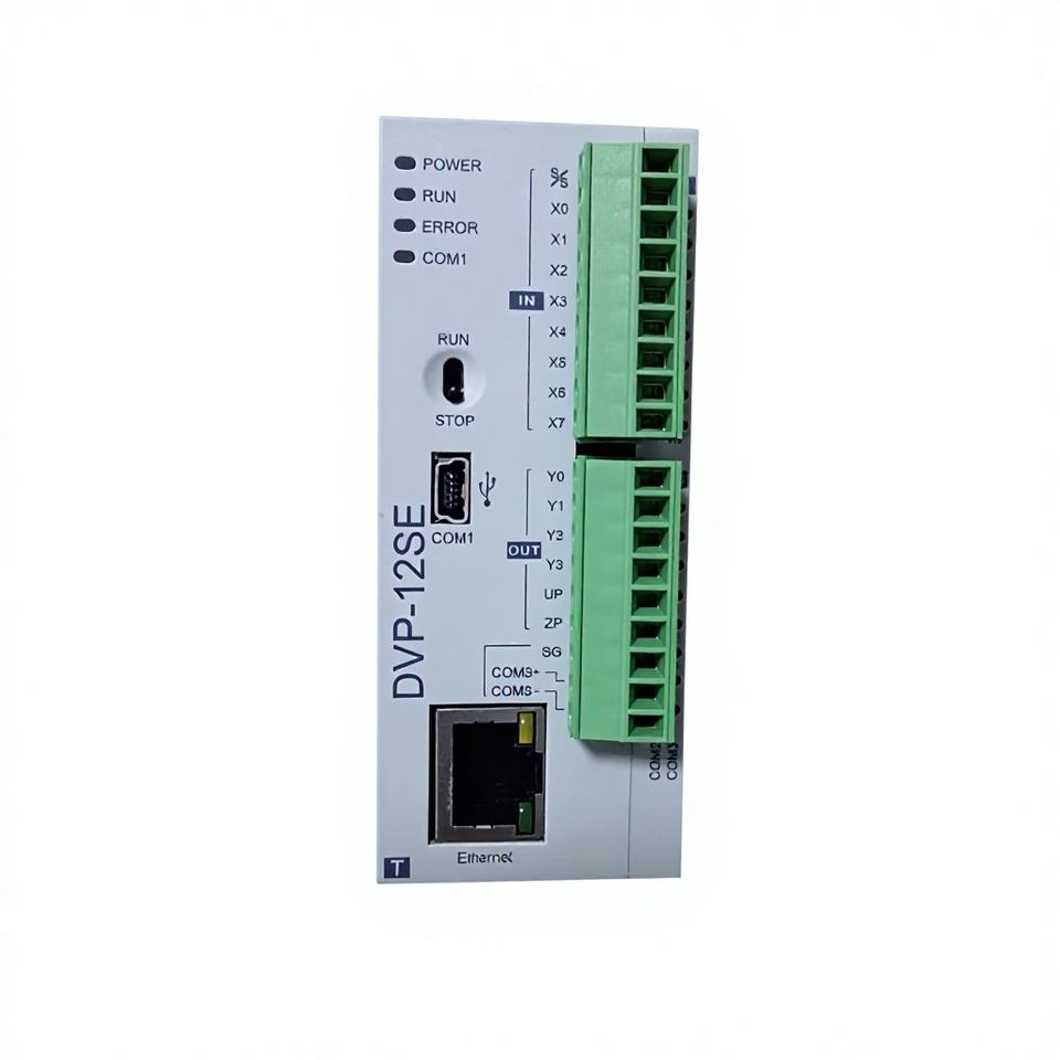 Delta DVP12SE11T PLC DVP-SE Series 8DI 4DO Transistor Output Ethernet ...