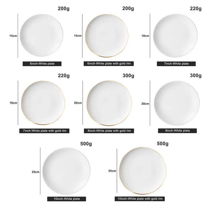 Customizable Logo Bone China Porcelain Plates for Weddings
