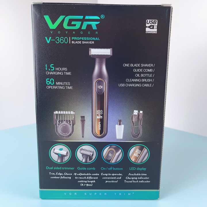 Vgr V-360 Hair Clipper - Professional, Waterproof, and Durable
