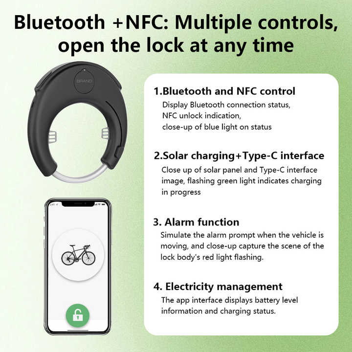 Intelligent Solar Bike Lock with Mobile App for Easy, Keyless Unlocking ...