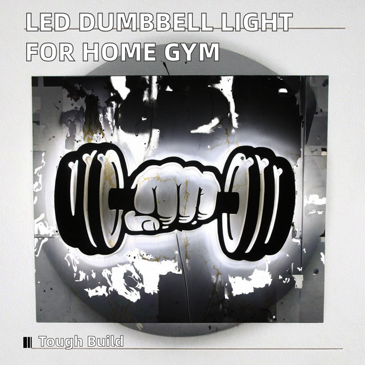 Mancave Fitness Logo LED Neon Lights Dumbbell Wall Light Artwork for ...