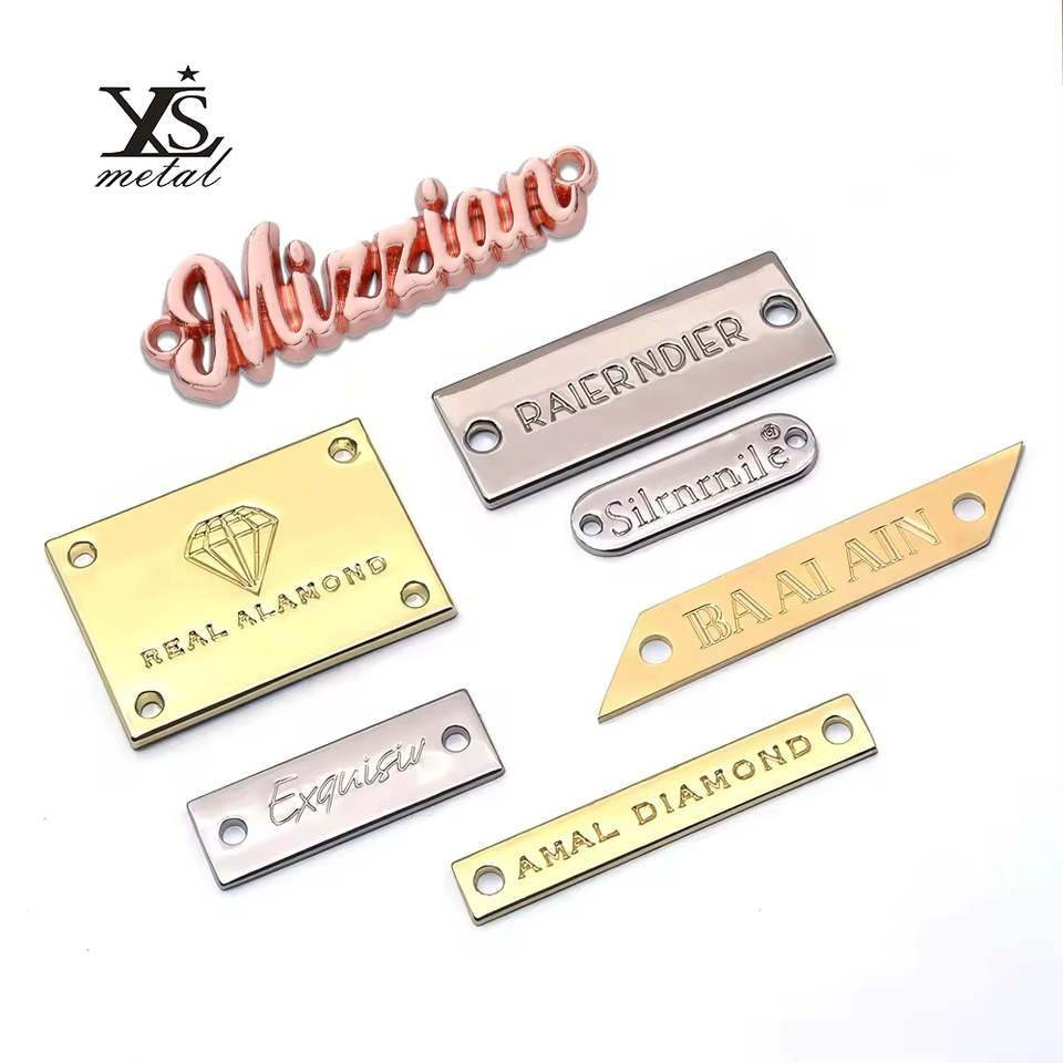 High Quality Custom Metal Logo Labels Brand Name Letter Engraved Plate ...