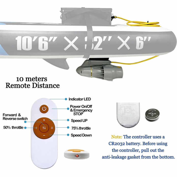 Electric Fin Kit 12v-24v 120w-240w 7kg Thrust for Kayak Fishing