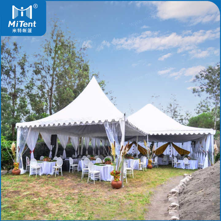 4x4m Aluminium Frame Canopy Tent Marquee Tent with Beautiful Curtains ...
