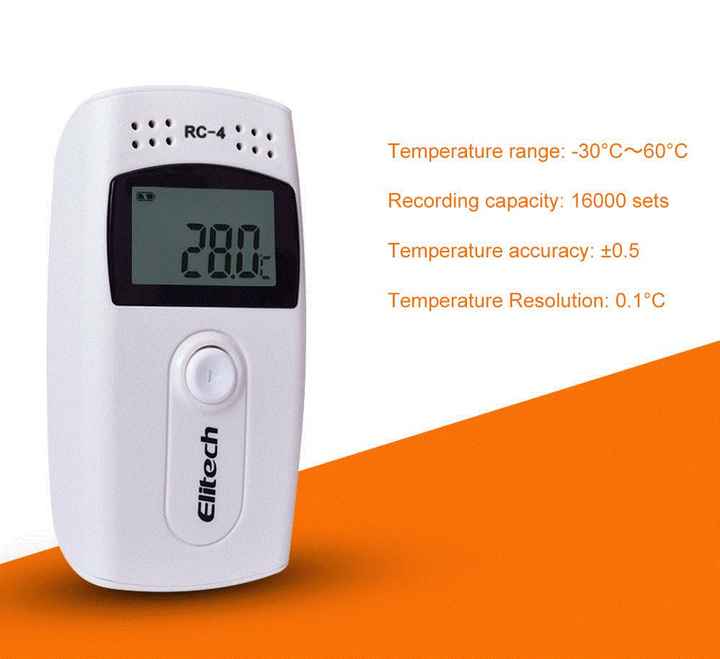 Elitech RC-4 Automatic Temperature Data Logger Cold Chain Recorder with ...