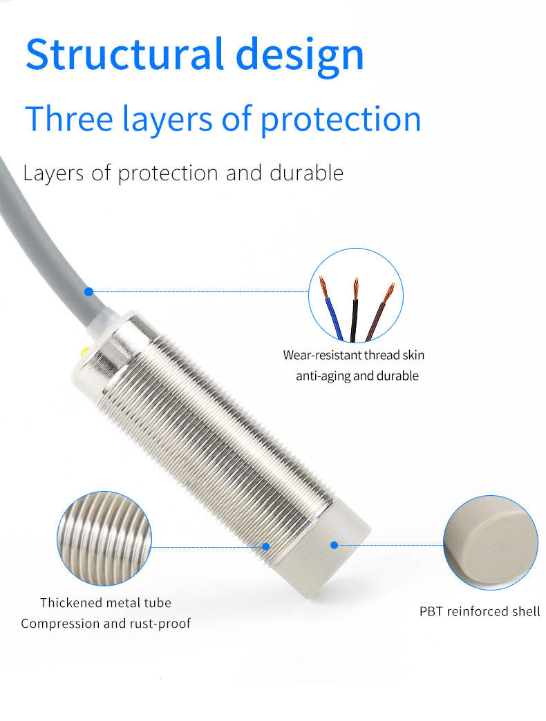 12V or 24V dc 3-wire M18 PNP series inductive proximity sensor Products from Shenzhen Jimou ...