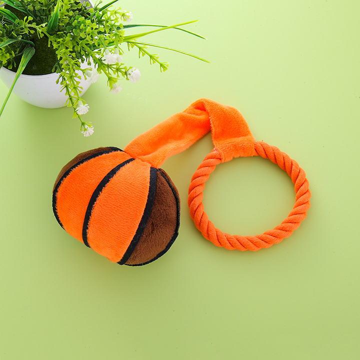 Squeaky Dog Toys Pet Plush Basketball Dog Toy and Plush Soccer Ball Dog ...