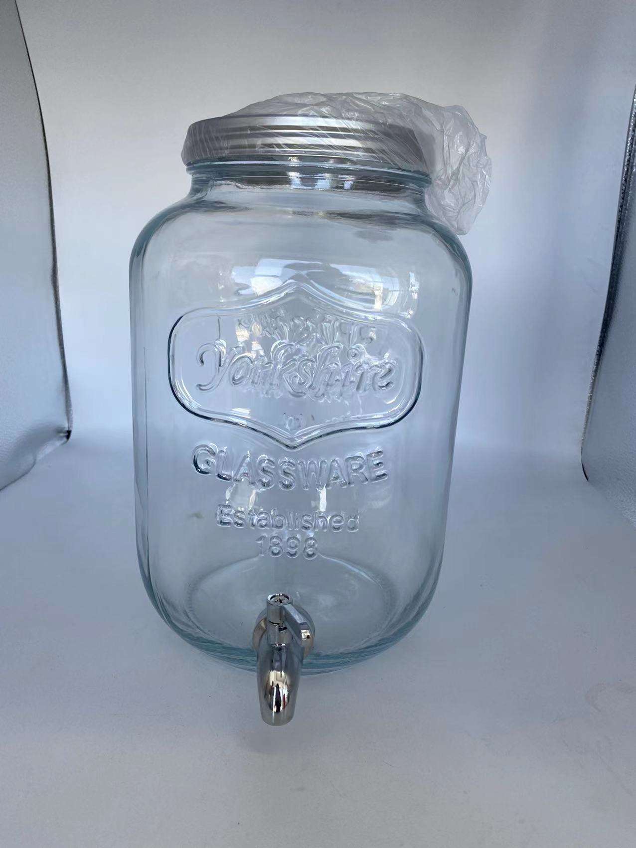 2 gallon Glass Single Mason Jar Beverage Drink Dispenser With Leak Free ...