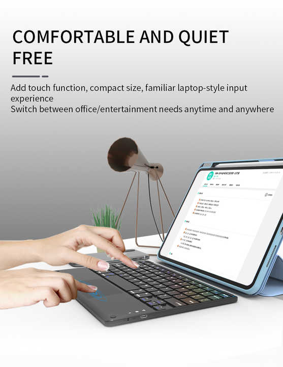 Portable Wireless Keyboard Mouse Pad Trackpad 9-10 Inch Rechargeable ...