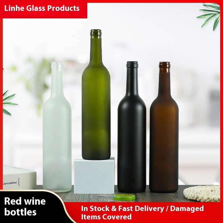 Glass Red Wine & Vodka Bottle 500ml Clear Empty with Cork Acid Etch ...