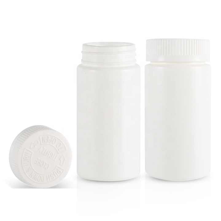 White HDPE Empty Plastic Pill Pharmaceutical Bottle Custom Capsules ...