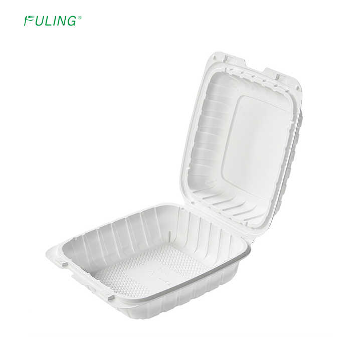 FULING 8x8" Clamshell Food Containers - Sustainable & Microwave Safe
