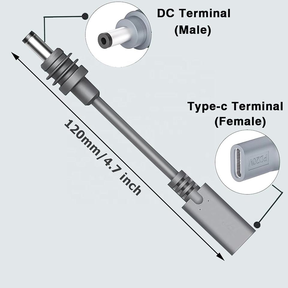 20V USB C Female to DC 5521 Power Cable for Starlink Mini DC Male to ...